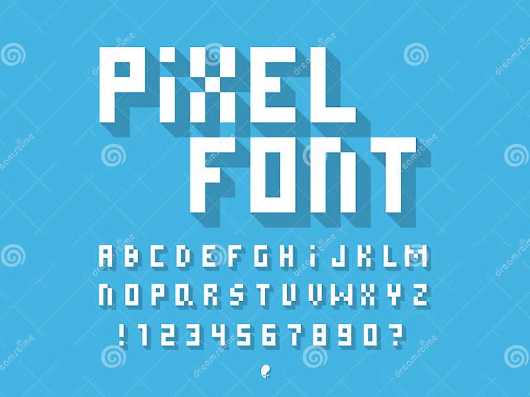 Pixel Shadow Font. Vector Alphabet Stock Vector - Illustration of retro ...