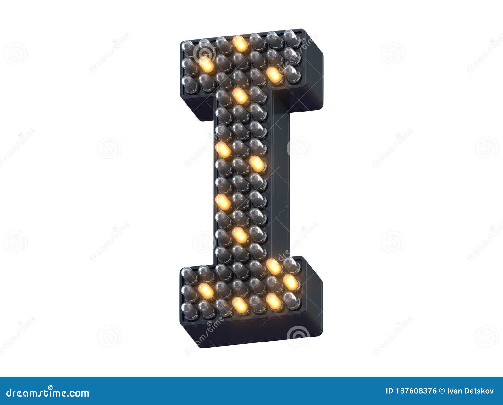 Pixel Shape LED Light Font. Stock Illustration - Illustration of energy ...