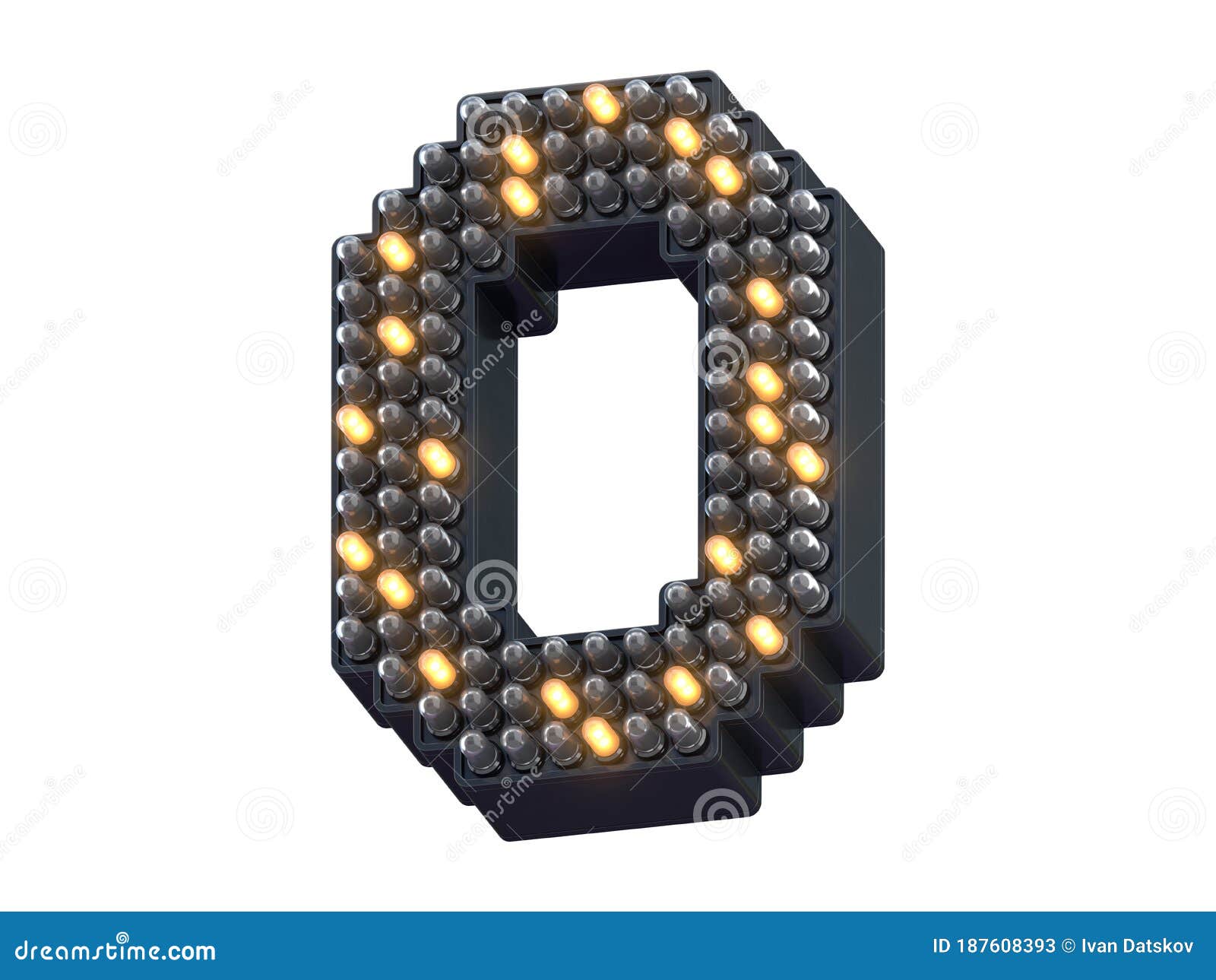 Pixel Shape LED Light Font. Stock Illustration - Illustration of ...