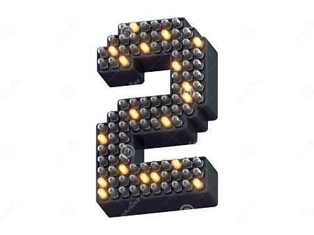 Pixel Shape LED Light Font. Stock Illustration - Illustration of font ...