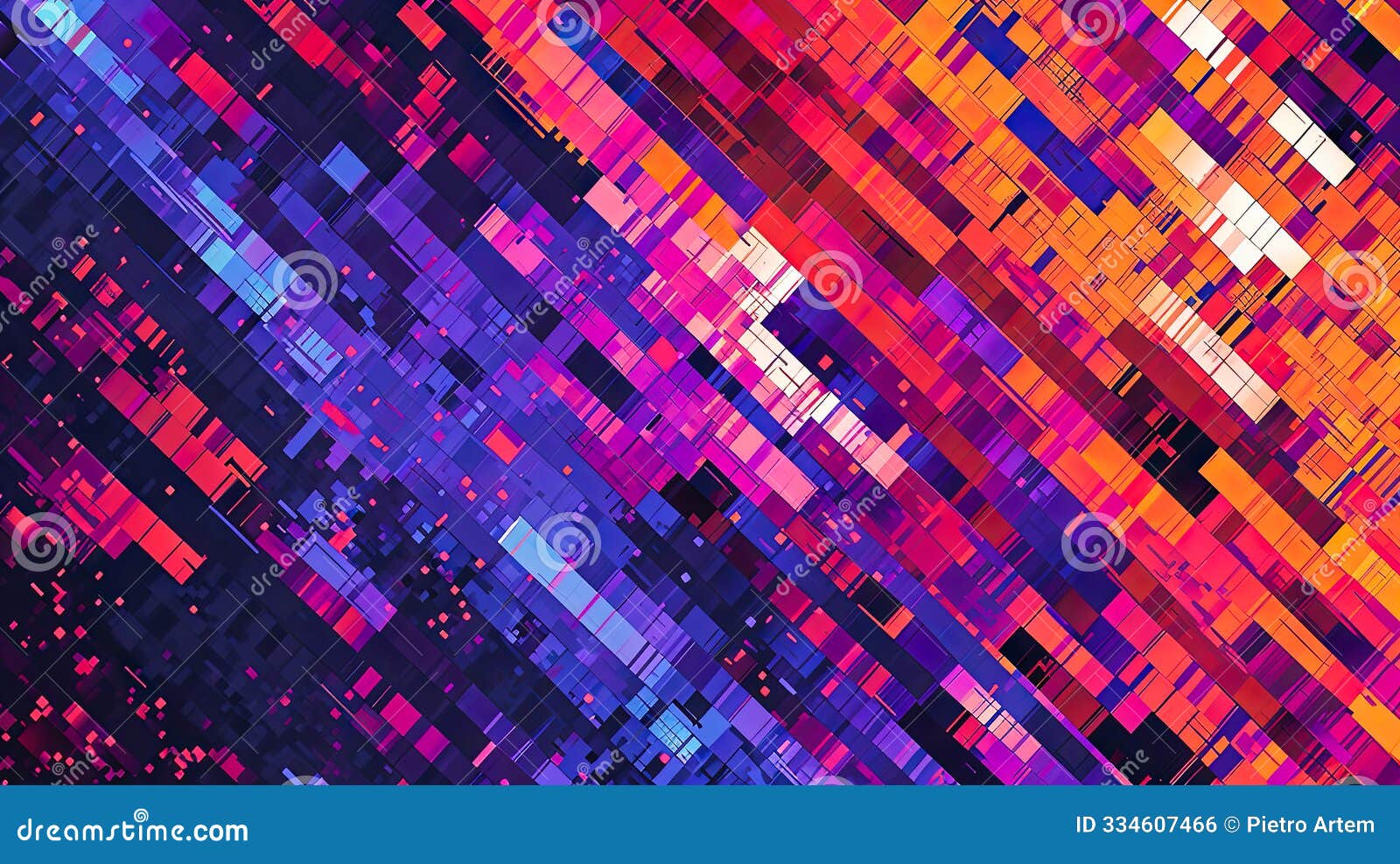 Pixel Shaped Seamless Background in Color Stock Photo - Image of tile ...