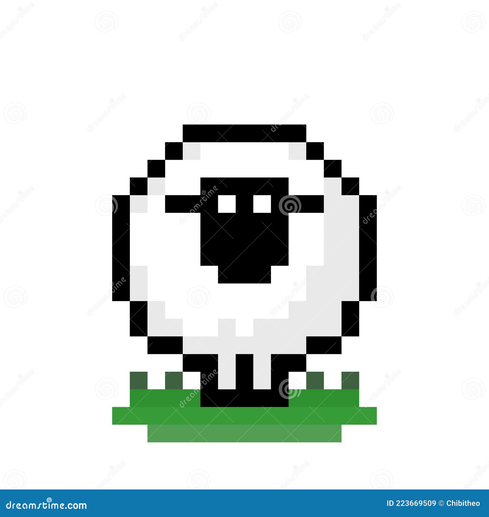 Pixel sheep image 8 bit stock vector. Illustration of funny - 223669509