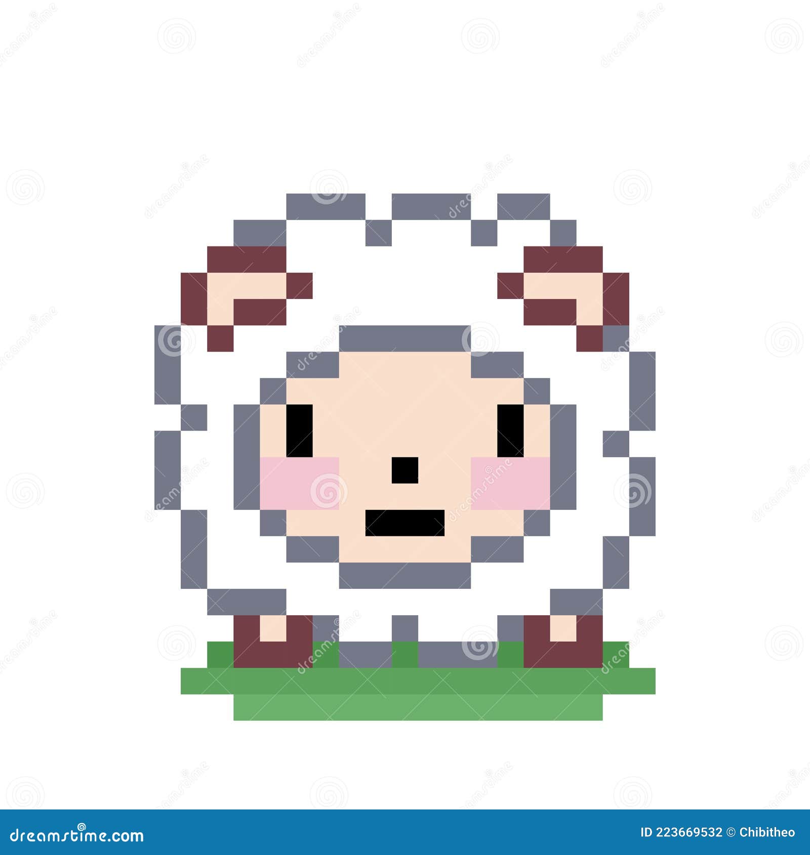 Pixel sheep image 8 bit stock vector. Illustration of lamb - 223669532