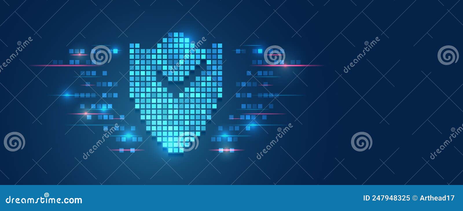 Pixel Shield Icon, Future Technology for Verification. Abstract High ...