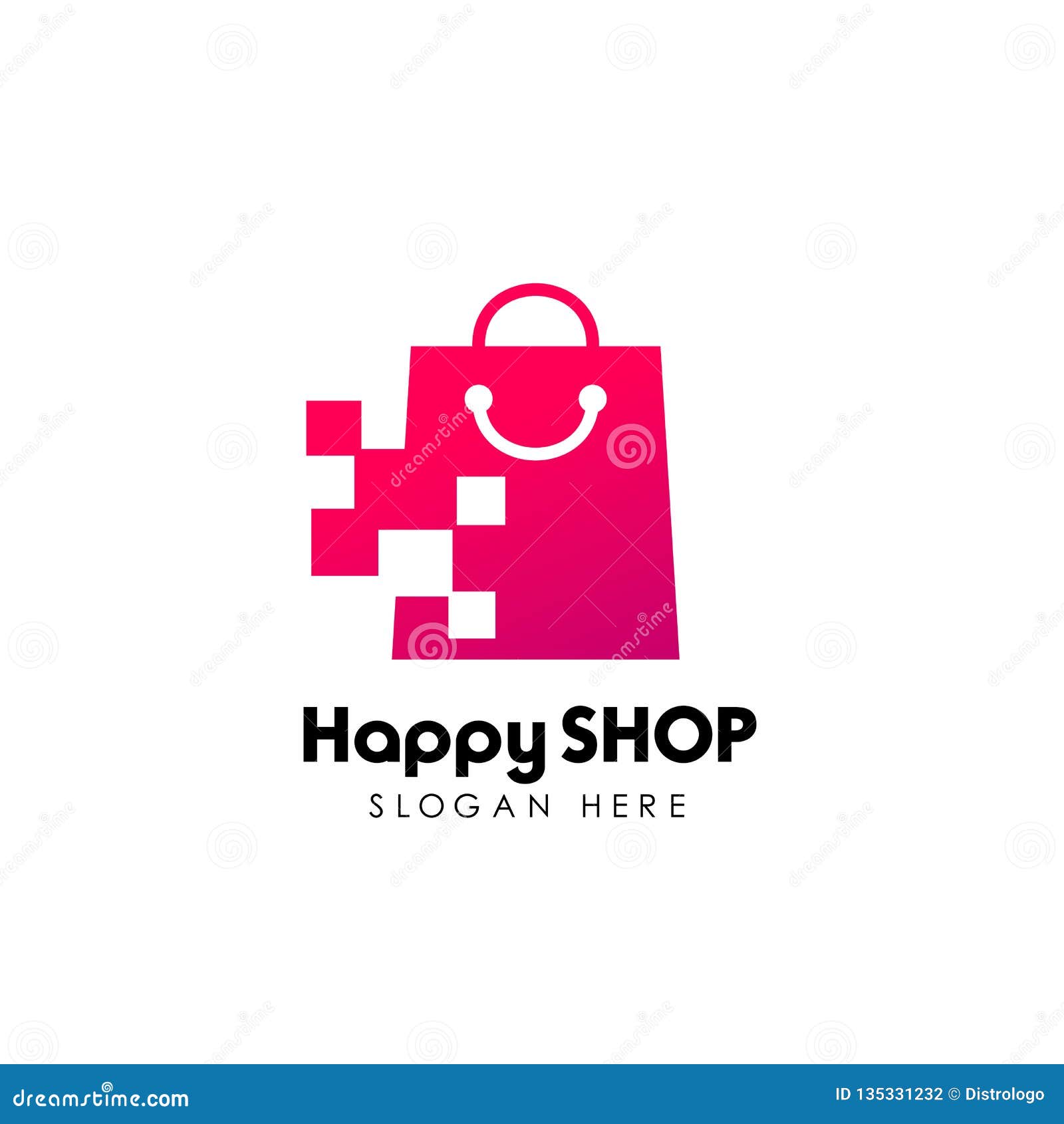 Pixel Shop Logo Design Template. Shopping Logo Design Stock Stock ...
