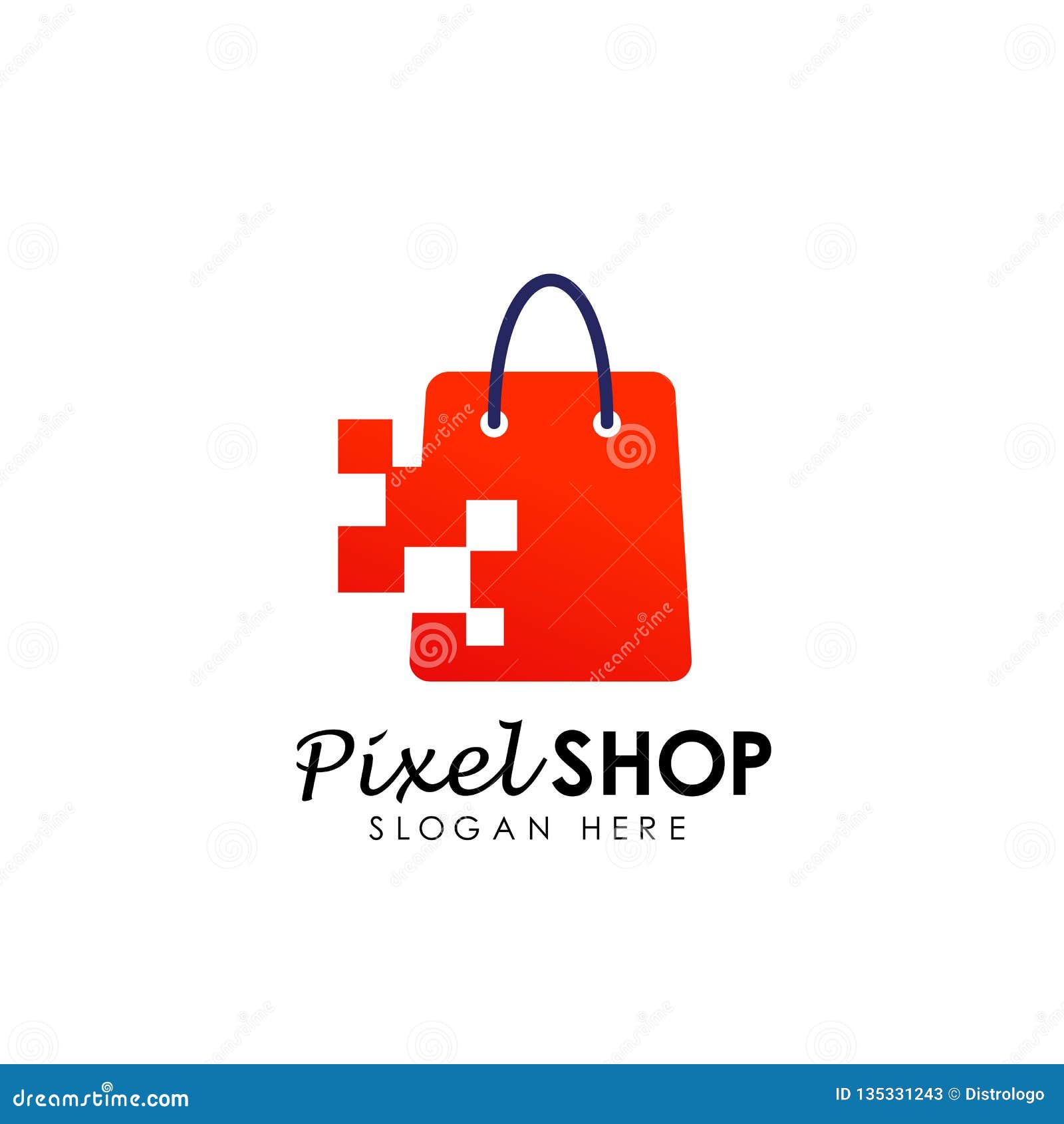 Pixel Shop Logo Design Template. Shopping Logo Design Stock Stock ...