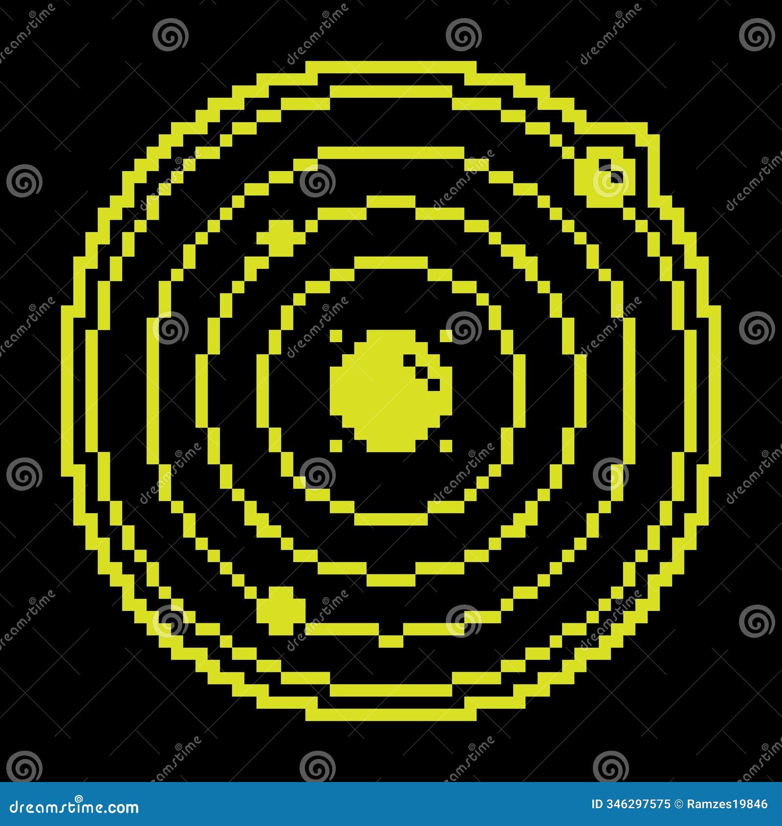 Pixel Silhouette Icon. Abstract Model of Solar System Stock ...