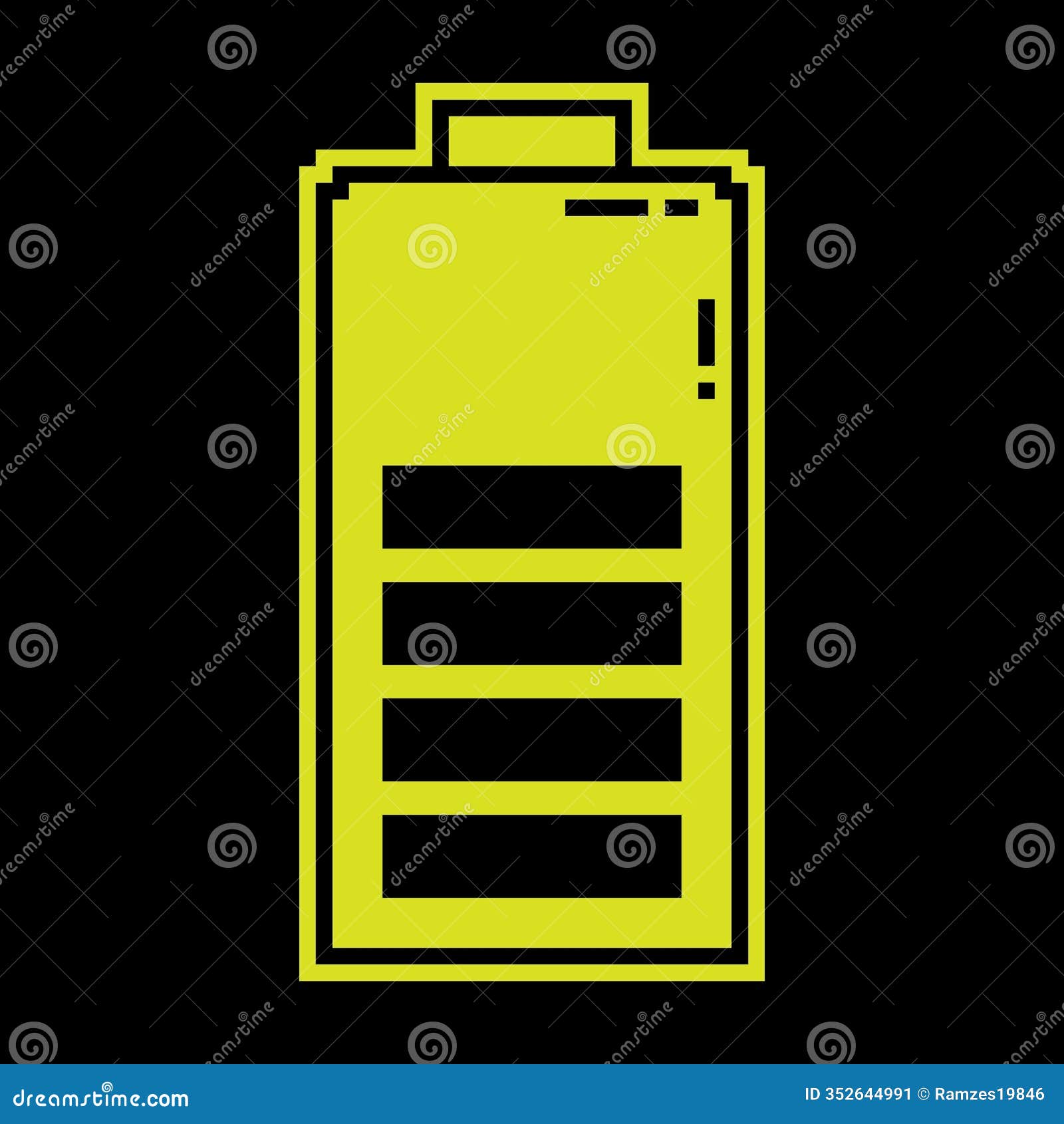 Pixel Silhouette Icon. Dropping Battery Power. Energy Storage In Energy ...