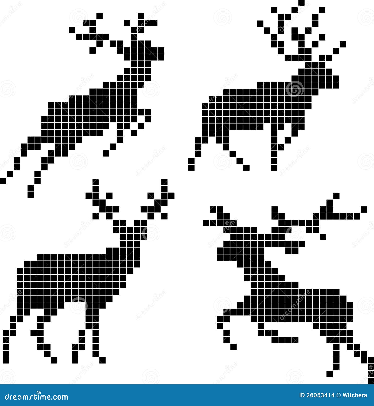 Set Of Pixel Art Silhouettes Of Cats. Cartoon Vector | CartoonDealer ...