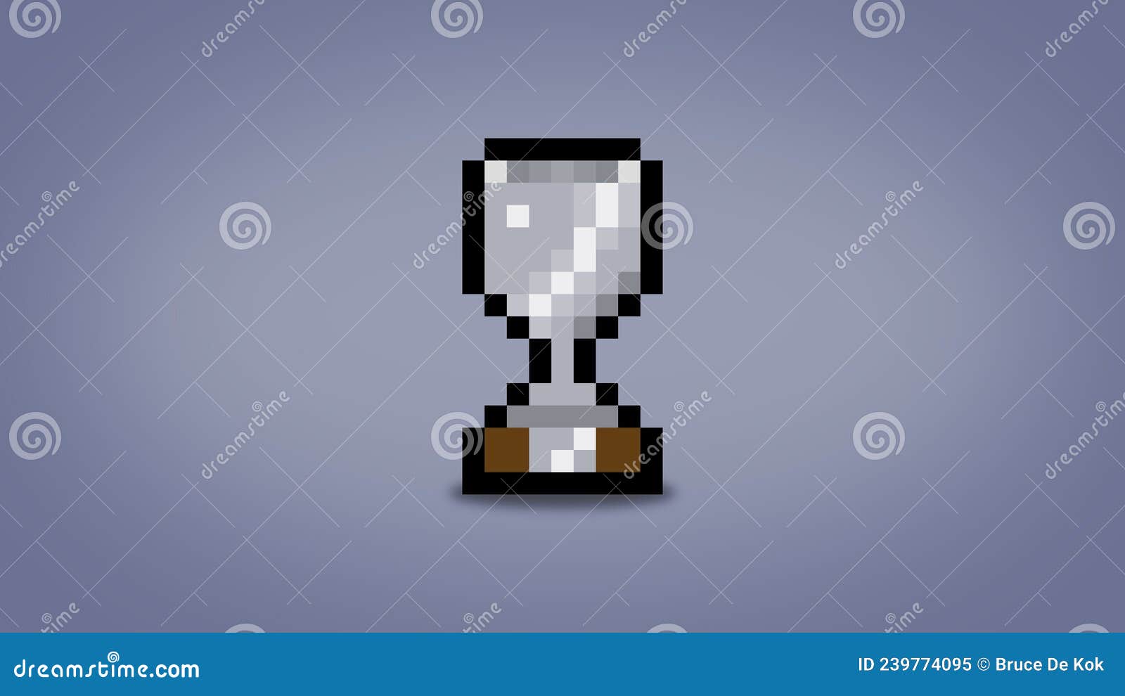 Pixel Art Silver Cup Award Trophy Icon Vector Illustration ...