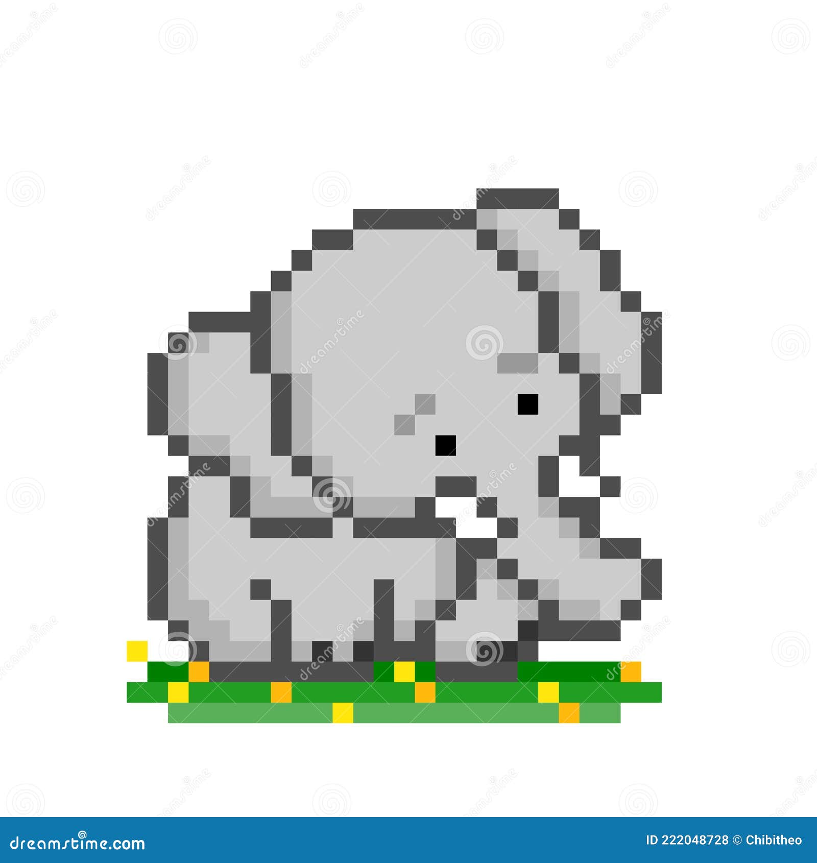 Pixel Art Elephant Vector Illustration | CartoonDealer.com #57556496