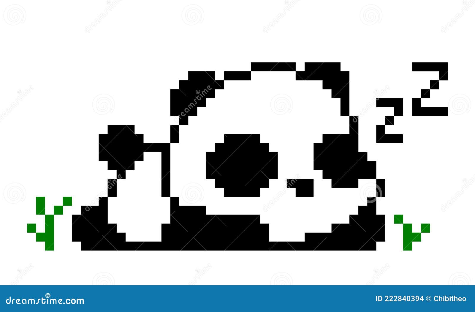 Pixel Sleeping Panda Image 8 Bit Stock Vector - Illustration of game ...