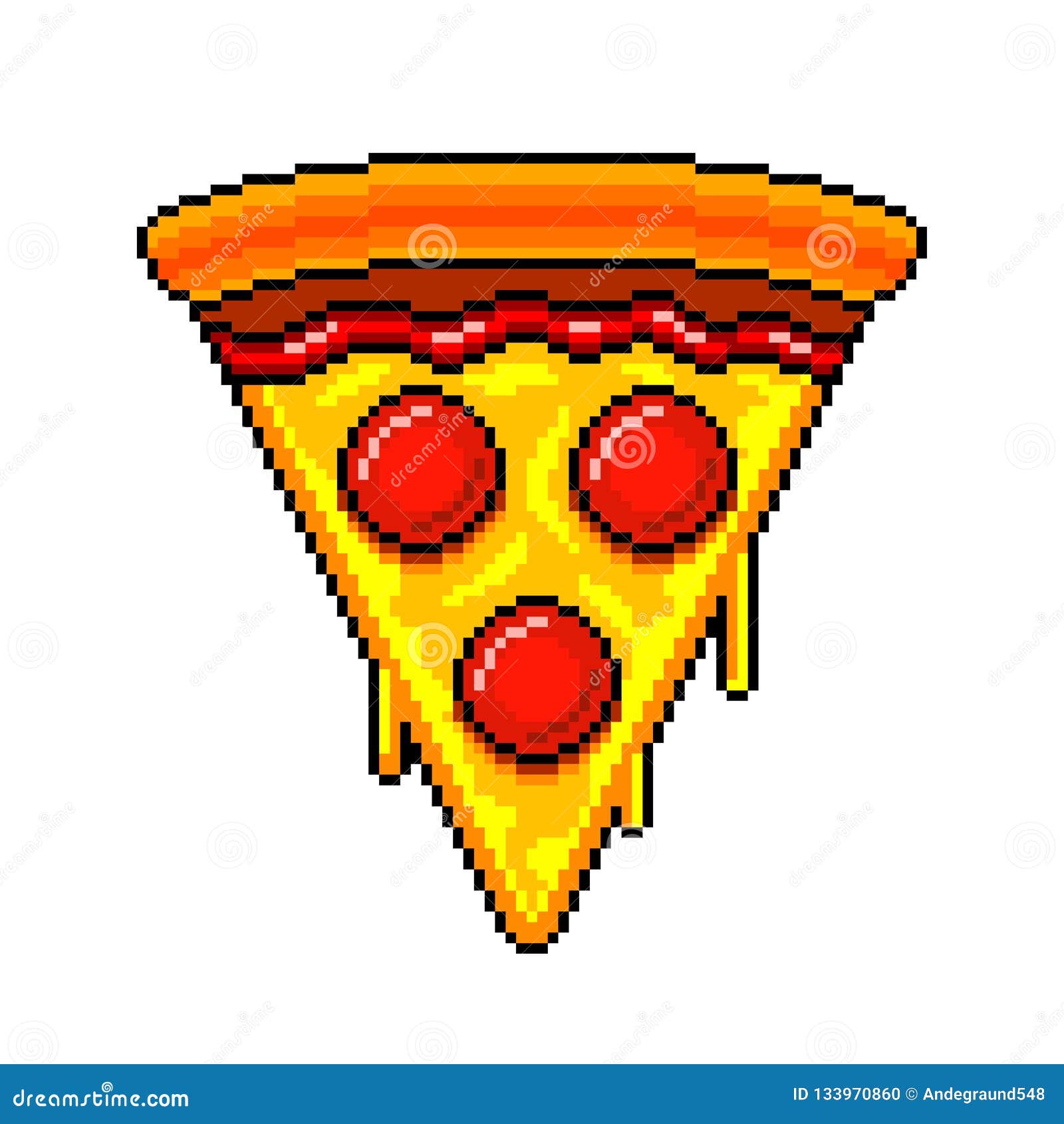 Pixel Slice of Pizza Detailed Illustration Isolated Vector Stock Vector ...