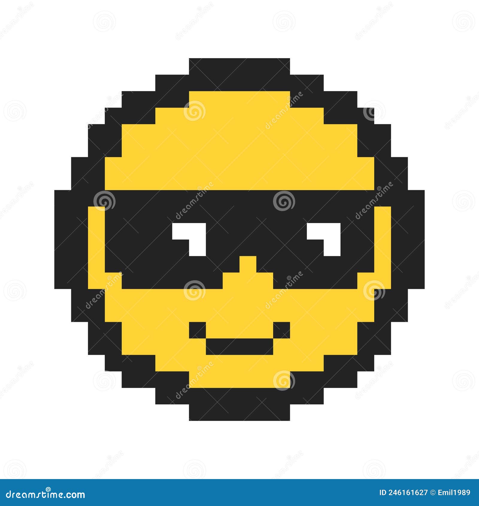 Pixel Art Smile Kissing. Sticker With Shadow Cartoon Vector ...