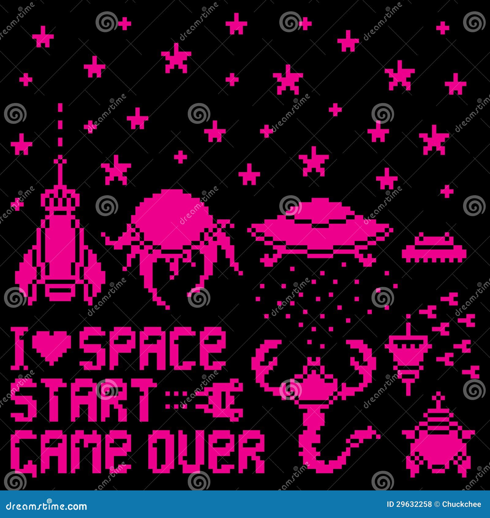 Pixel space stock illustration. Illustration of silhouette - 29632258