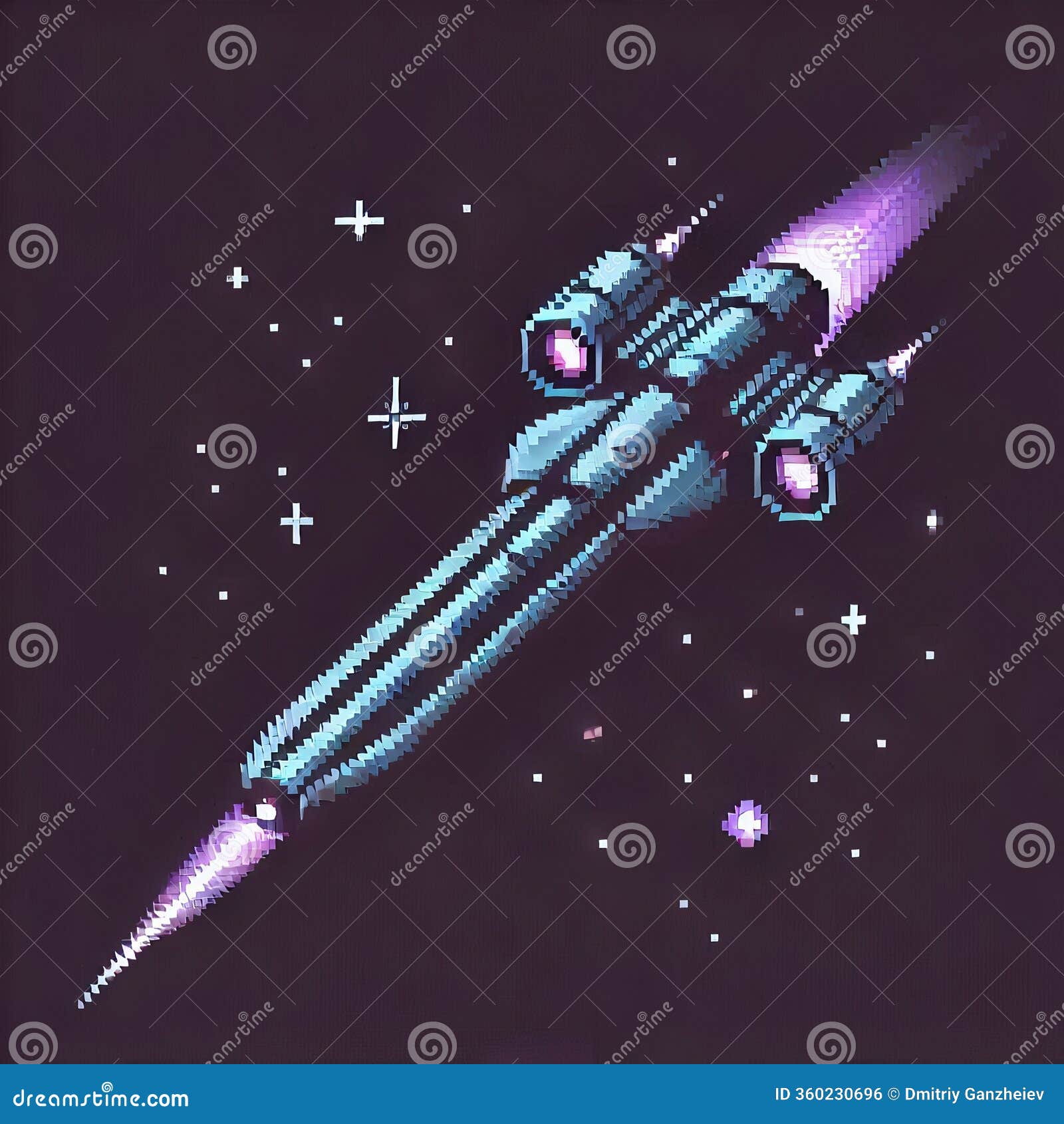 Pixel Space Interceptor stock illustration. Illustration of pixelart ...