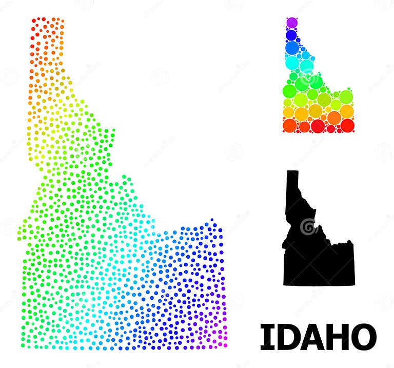 Vector Spectral Pixelated Map of Idaho State Stock Vector ...