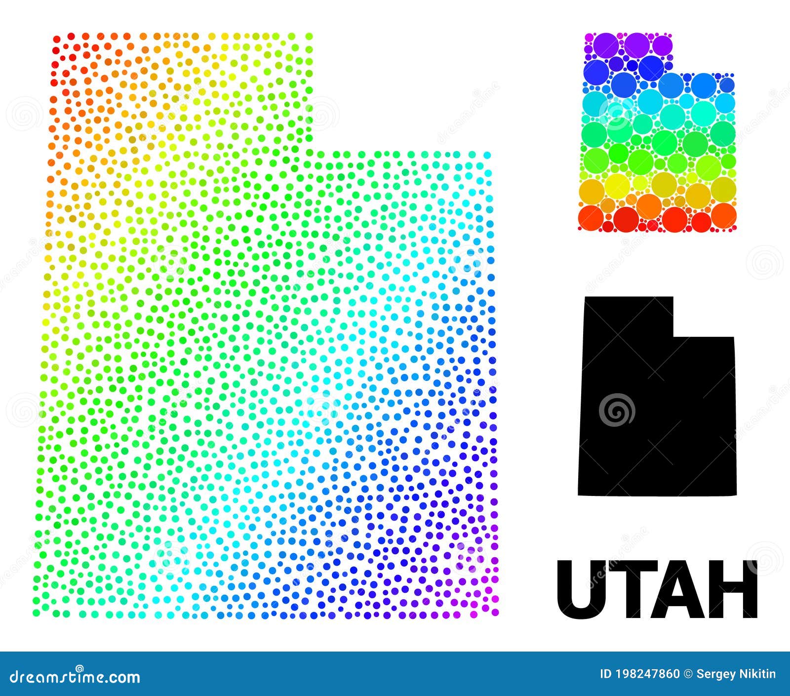 Utah Map. Political Map Of Utah With Boundaries In White Color Vector ...