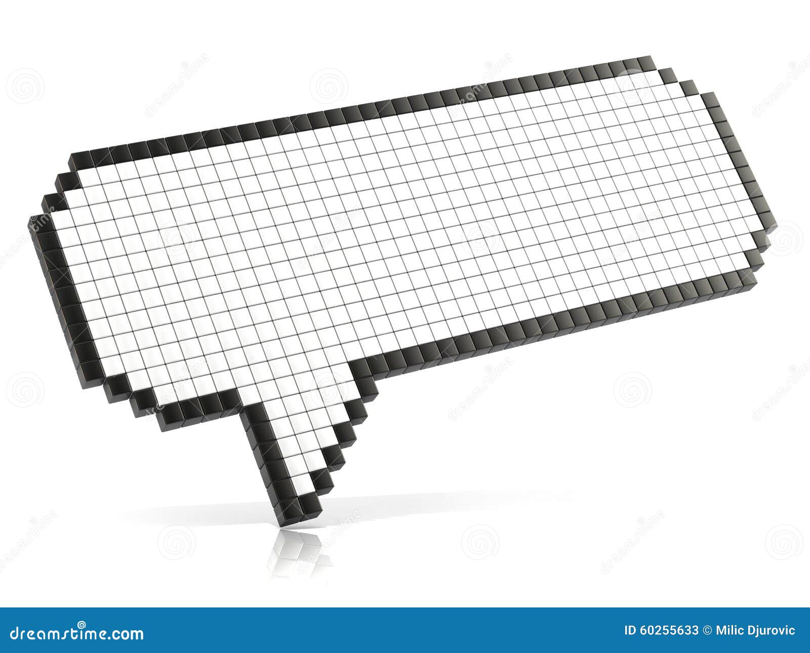 Pixel Speech Bubble Made of Glossy Cubes. 3D Render Stock Illustration ...