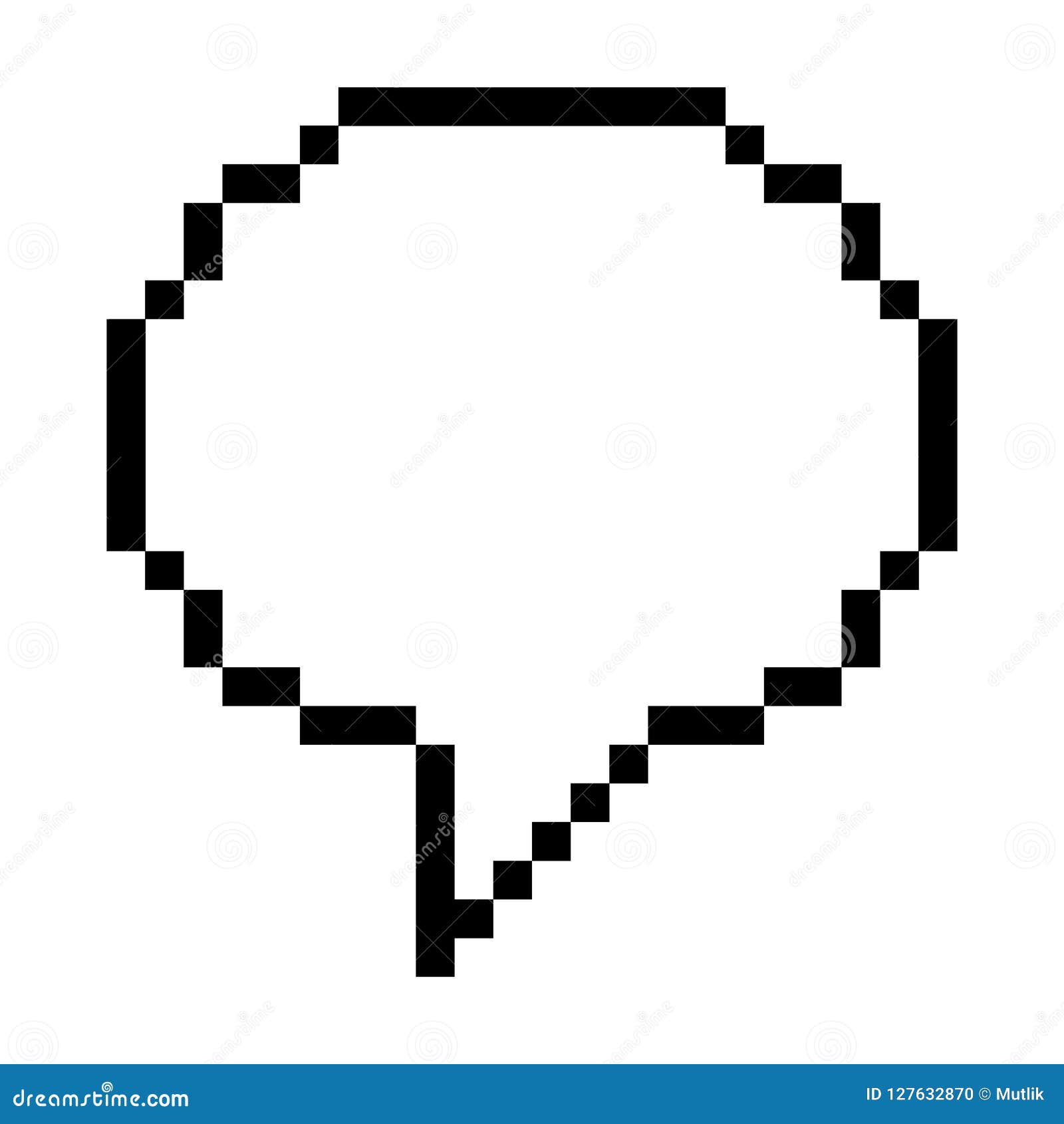 Pixel speech bubble. stock vector. Illustration of bubble - 127632870