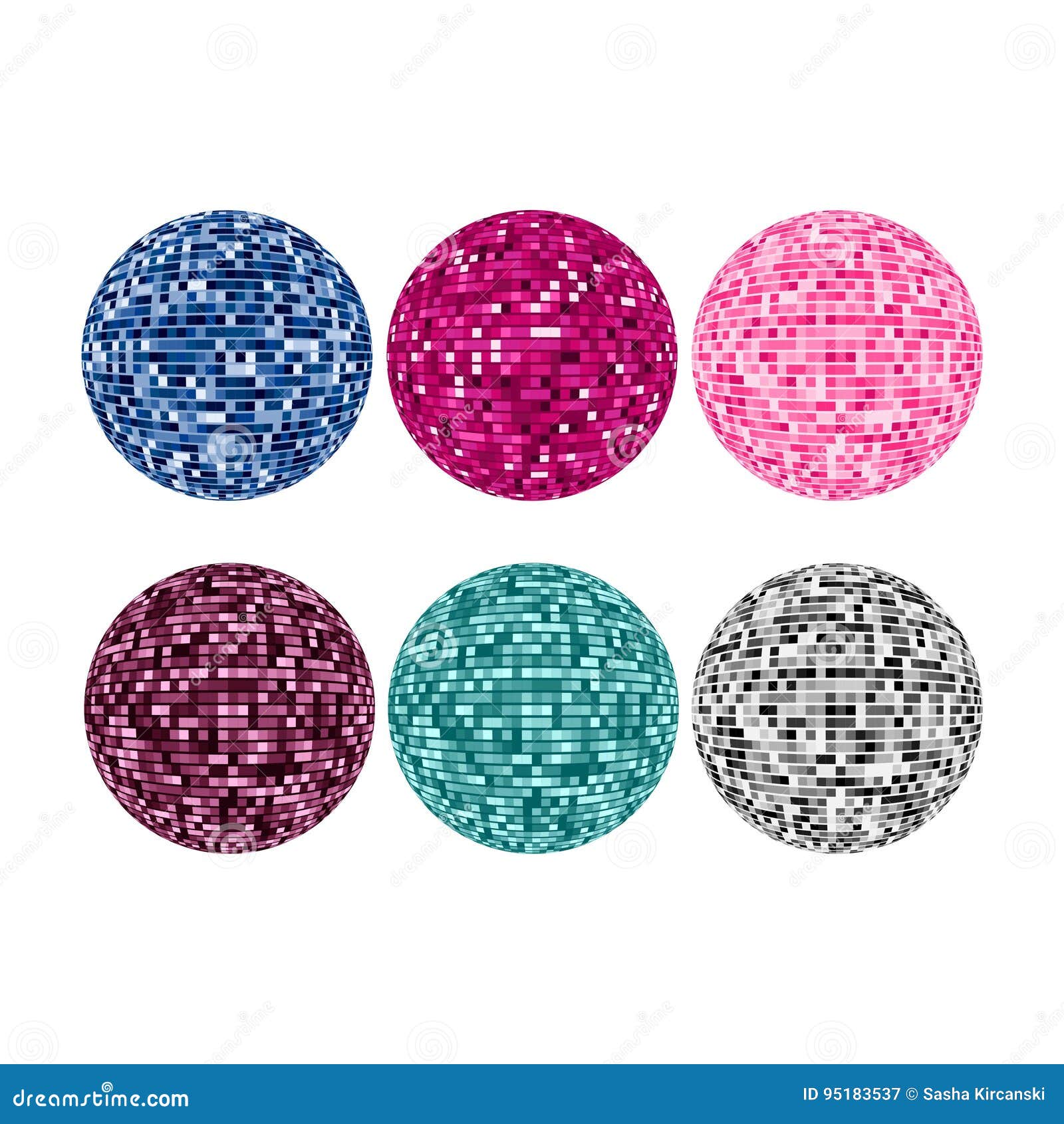 Pixel spheres illustration stock vector. Illustration of pixel - 95183537