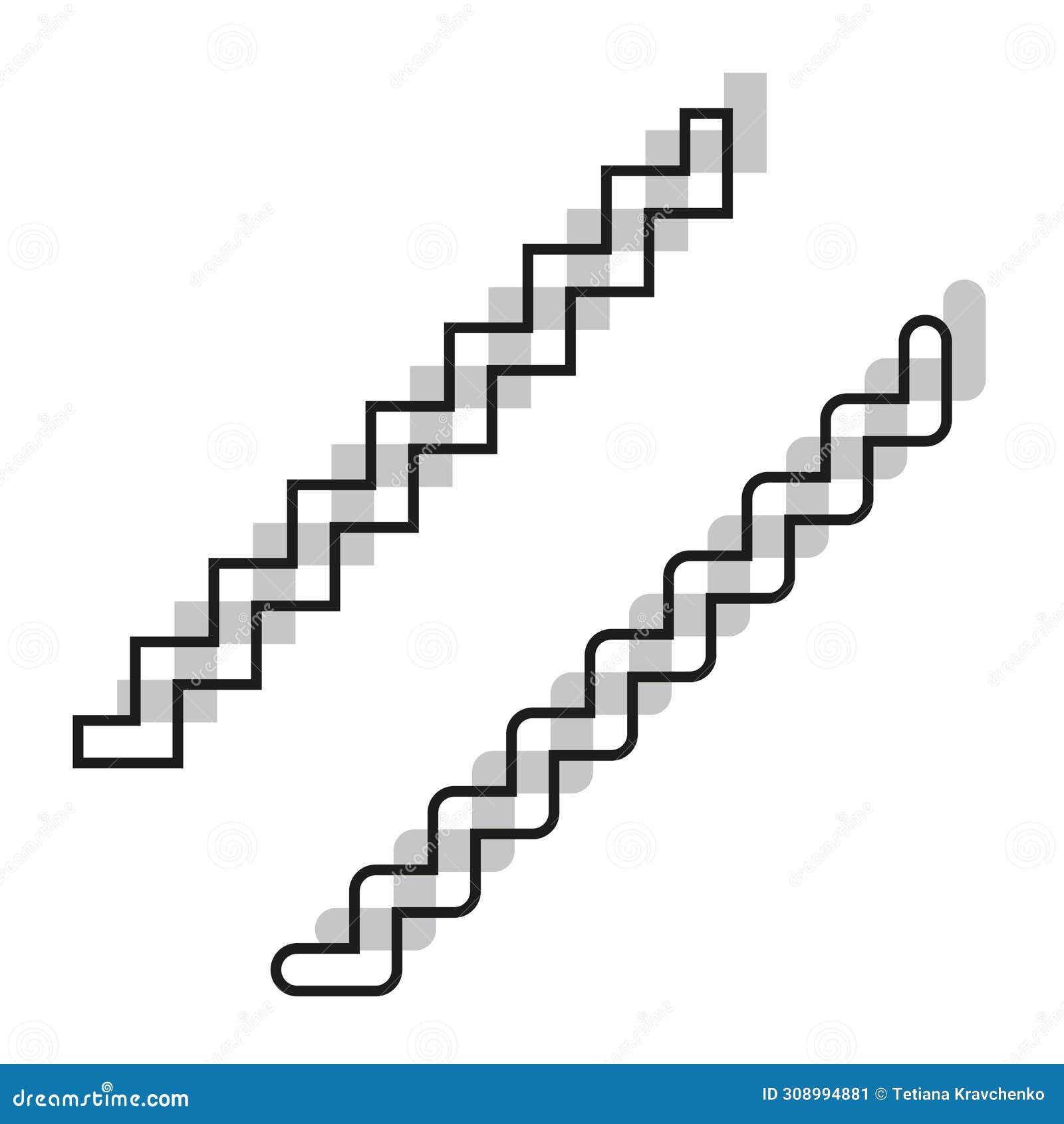 Pixel Stairs Shadow, Abstract Gradient. Growth Concept Design. Vector ...