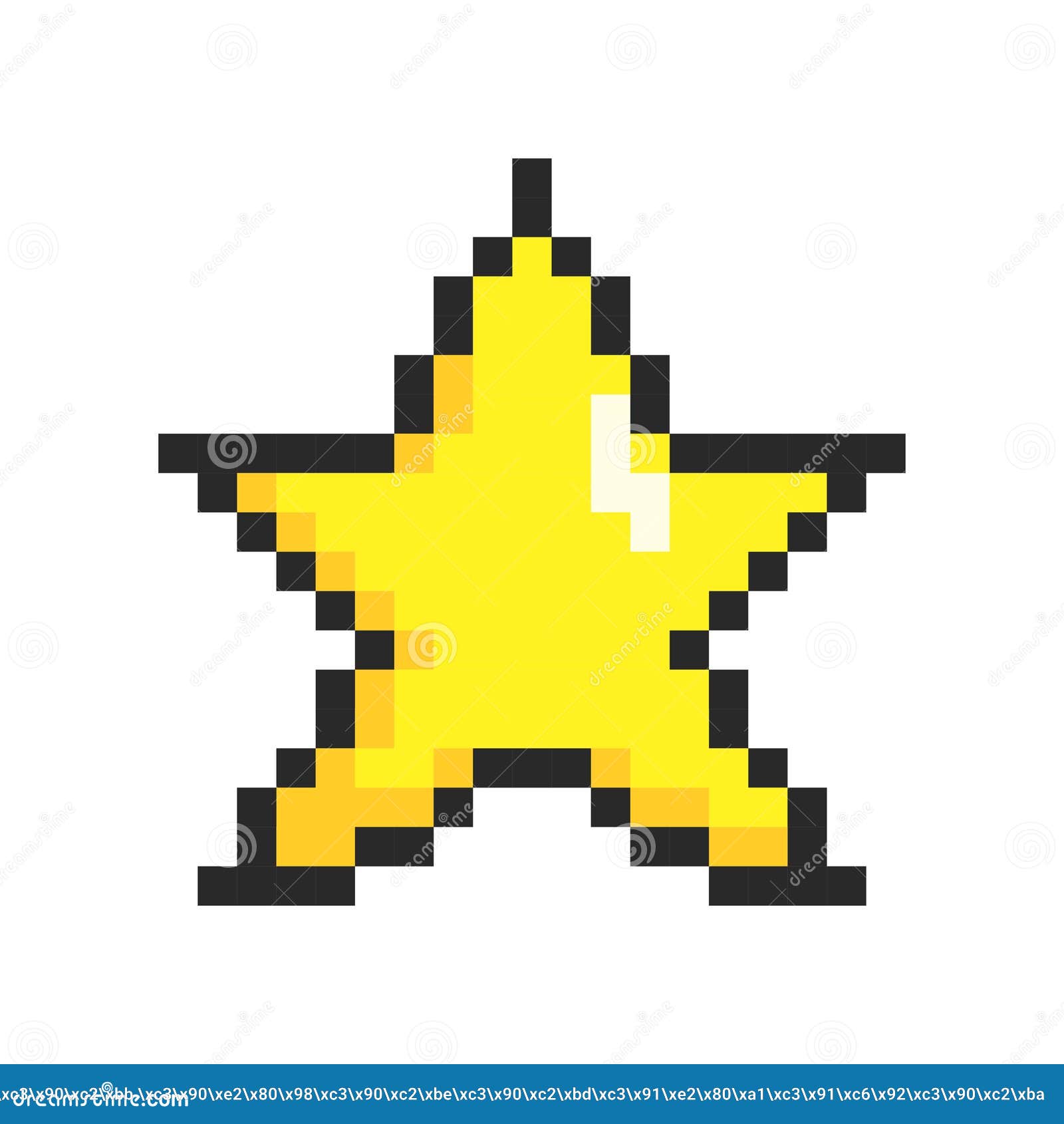 Pixel Star. 8-bit. Retro Video Game Style. Vector Illustration Stock ...