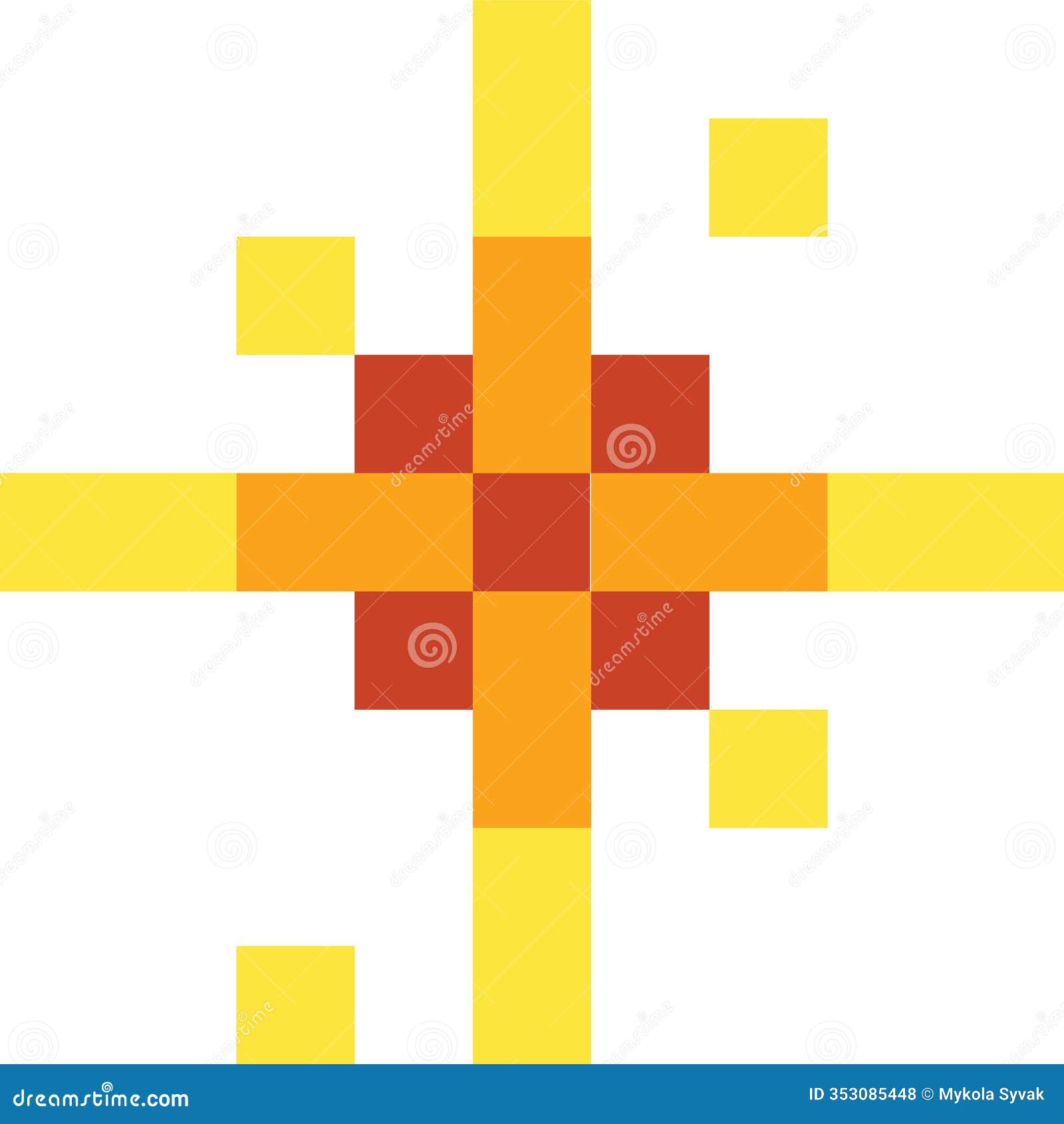 Pixel Star Sparkle stock illustration. Illustration of bright - 353085448