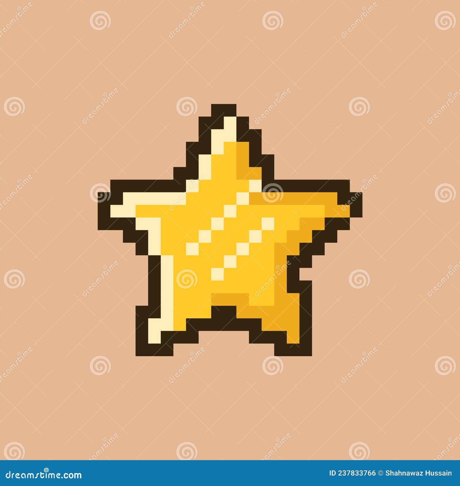 Pixel Star Yellow Vector Illustration Stock Vector - Illustration of ...