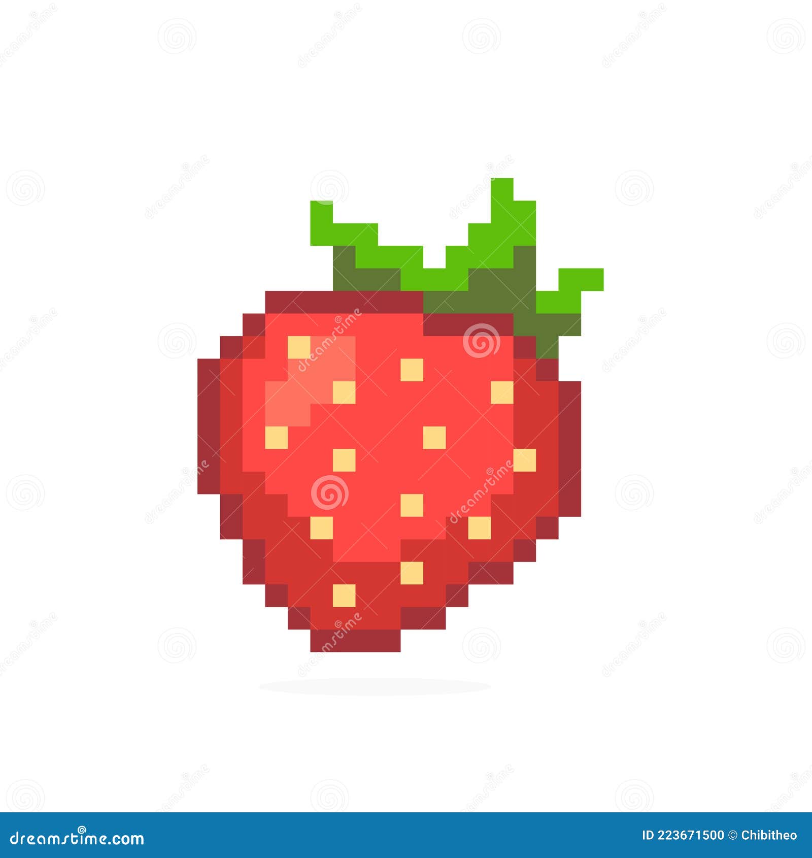 Pixel Strawberry Image. Vector Illustration of Cross Stitch Stock ...