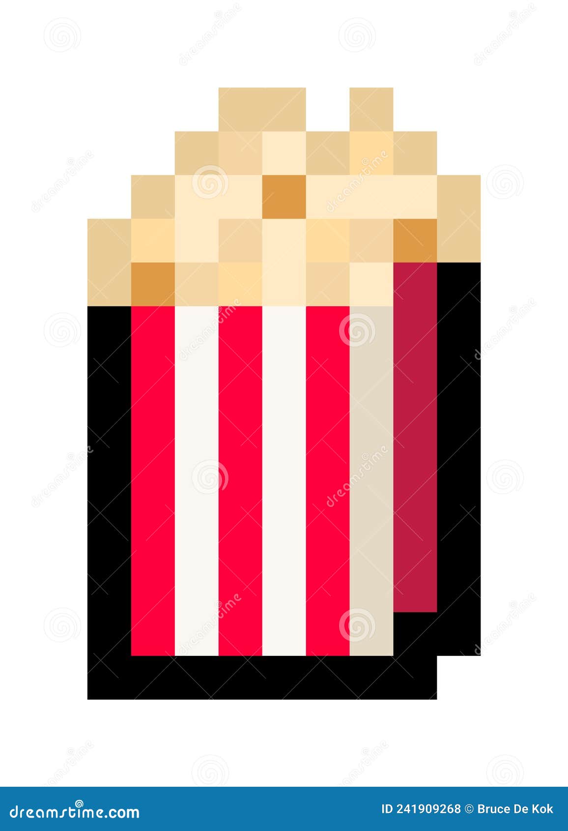 8 Bit Pixel Art Popcorn Snack With Png Background Cartoon Vector ...