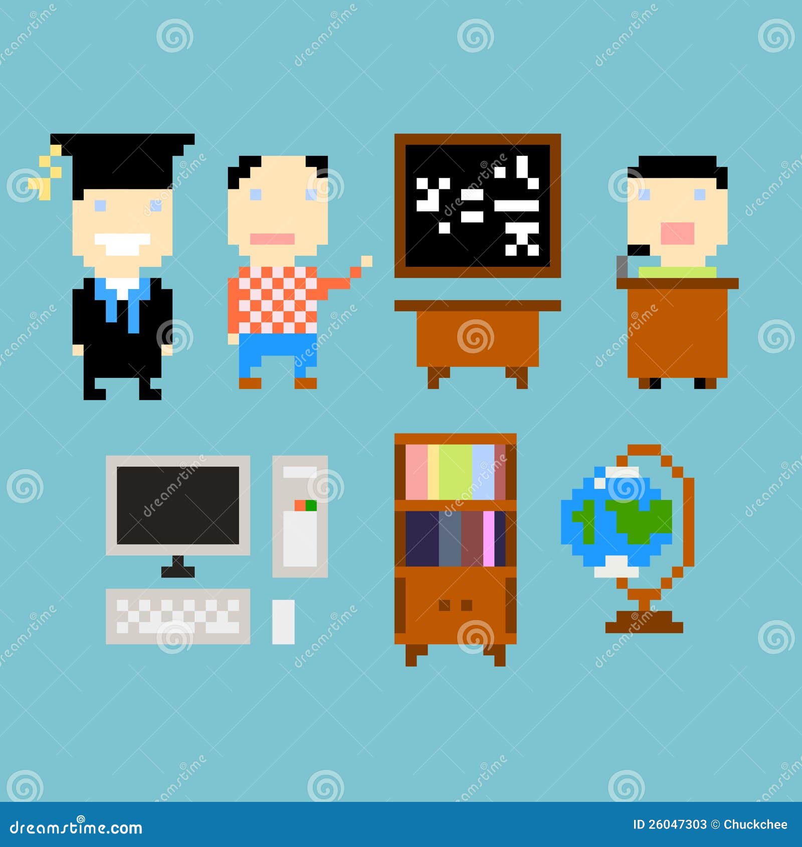 Pixel study stock vector. Illustration of happy, smile - 26047303