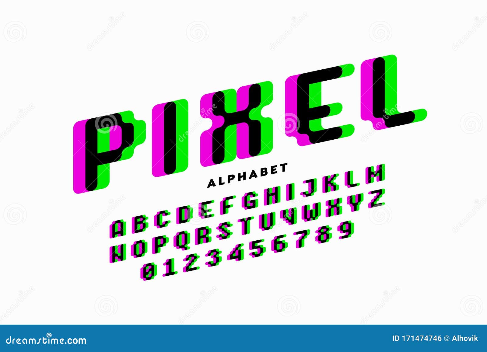 Pixel style font stock vector. Illustration of digital - 171474746
