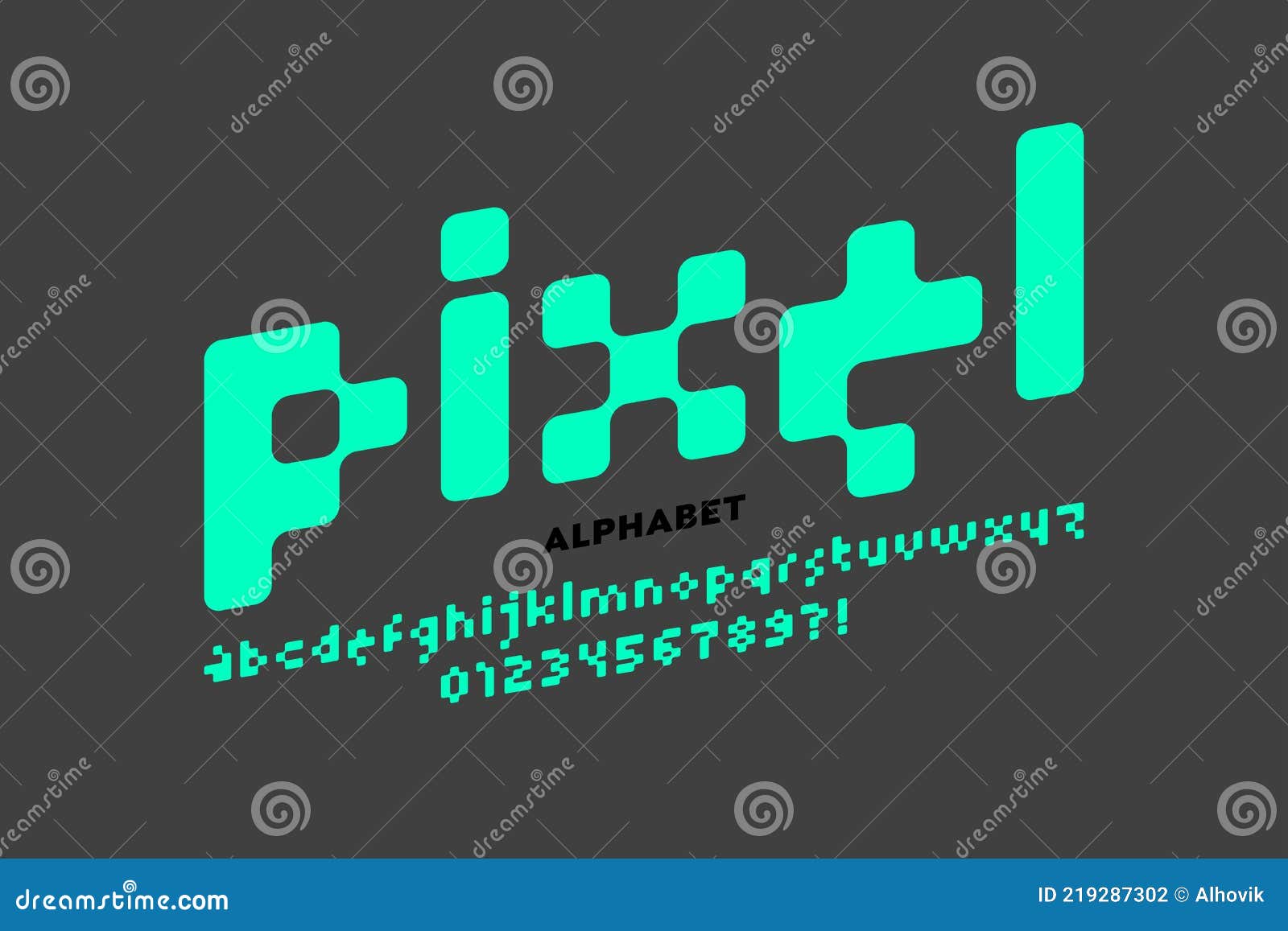 Pixel style font stock vector. Illustration of creative - 219287302