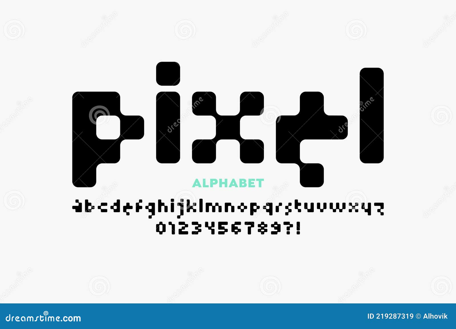 Pixel Art Style Golden Alphabet And Numbers Vector Font Set ...