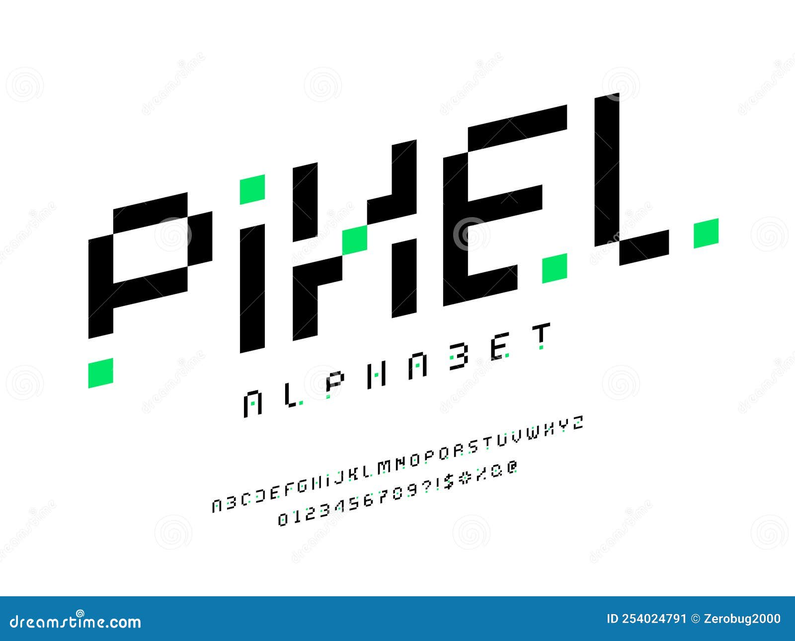 Pixel font stock vector. Illustration of square, number - 254024791