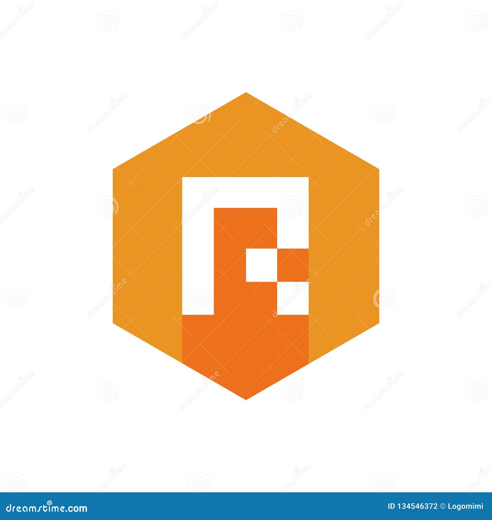 Pixel Style Letter R, Alphabet R Logo Icon with Long Shadow Stock ...