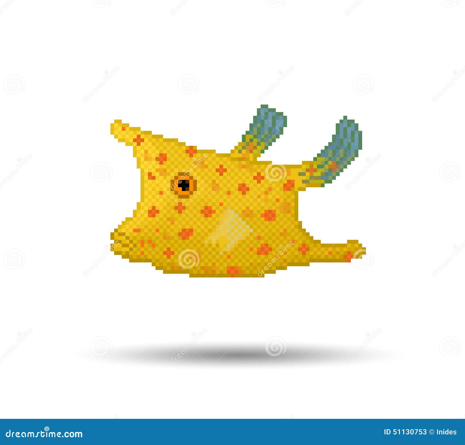 Longhorn Cowfish Lactoria Cornuta Or Horned Boxfish, Ink Doodle Drawing ...