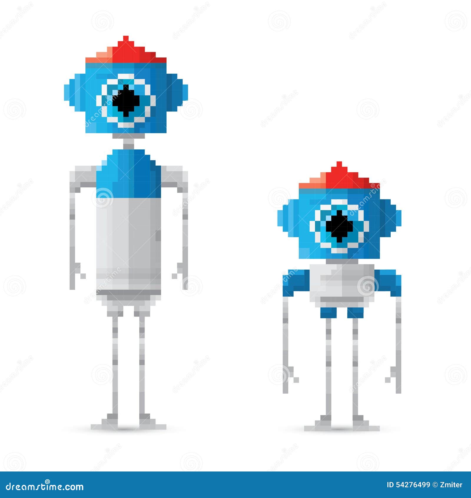 Pixel Art Robot Icons Cartoon Vector | CartoonDealer.com #2808641