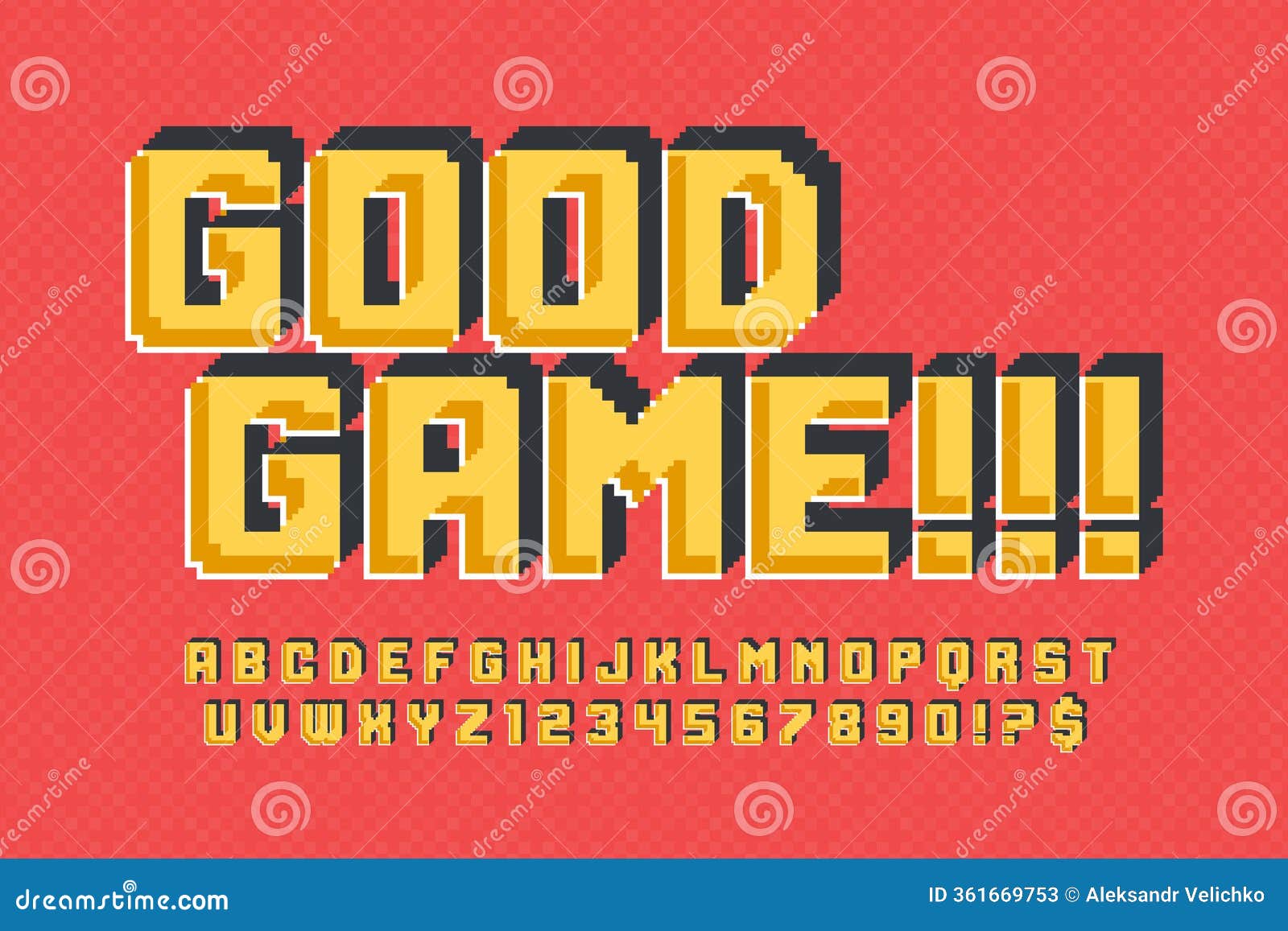 Pixel Stylized Vector Alphabet Design. High Contrast and Sharp, Retro ...