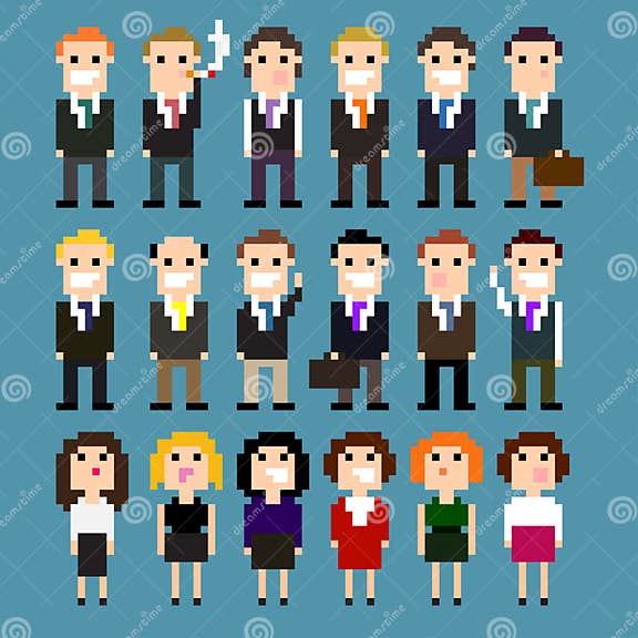 Pixel Suits stock vector. Illustration of cartoon, female - 33383514