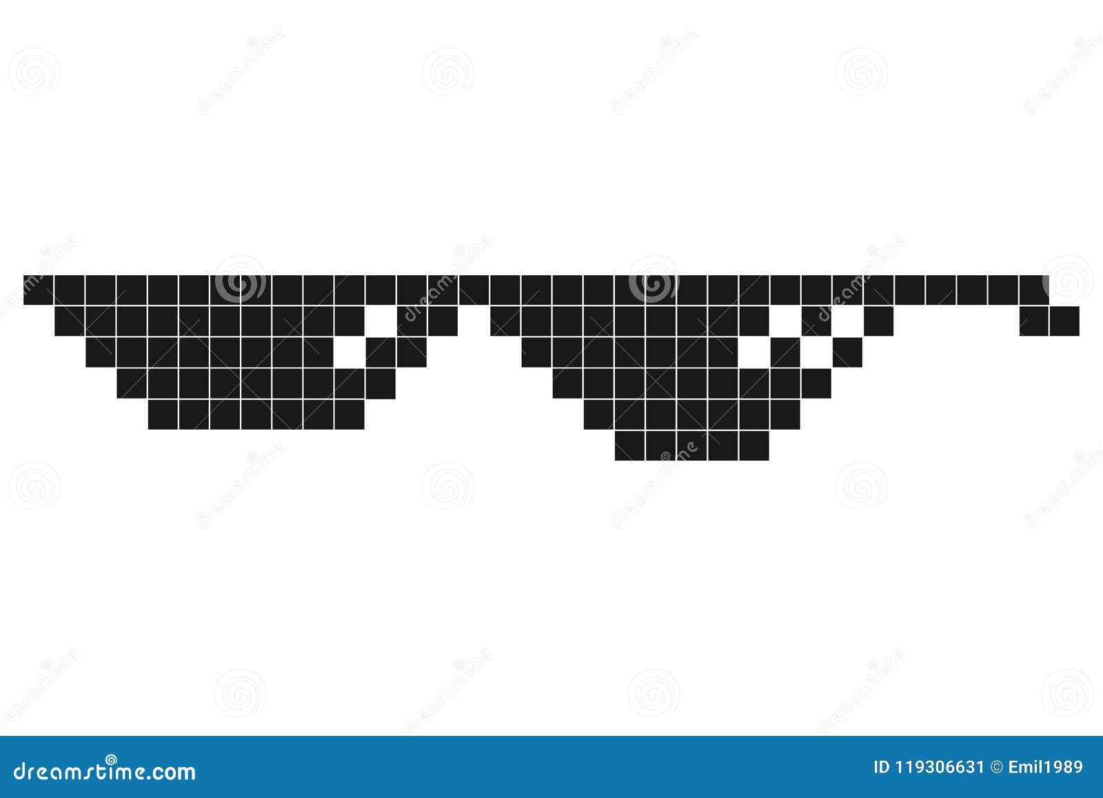 Pixel Sunglasses Pixel Art Cartoon Retro Game Style Vector Illustration ...