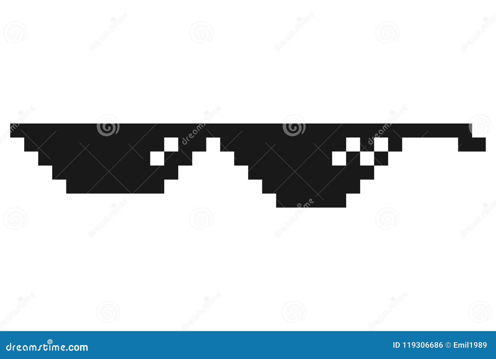 Pixel Sunglasses Pixel Art Cartoon Retro Game Style Vector Illustration ...