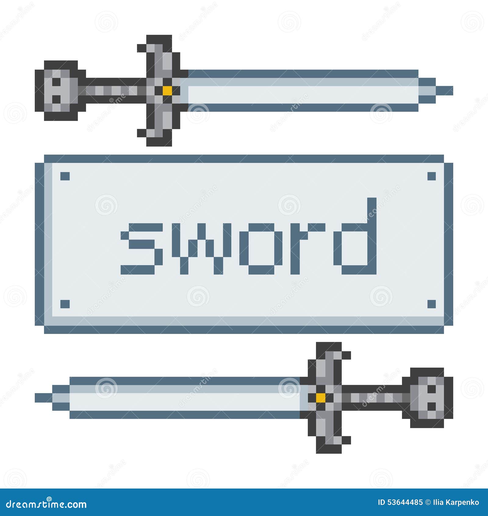 Pixel Art Set Of Sword. Vector Illustration | CartoonDealer.com #209743504