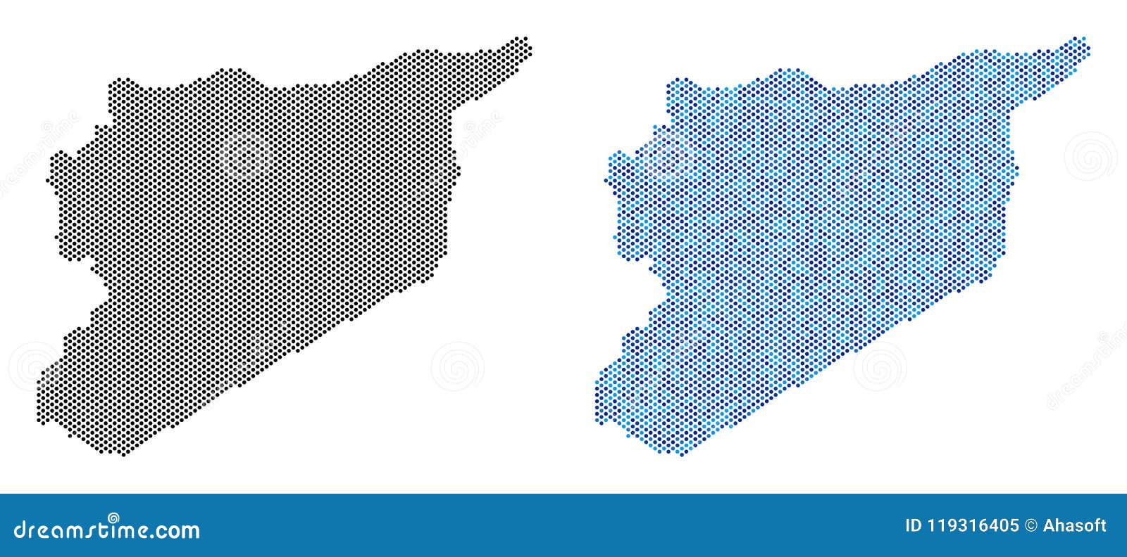 Pixel Map Of Syria. Vector Dotted Map Of Syria Isolated On White ...