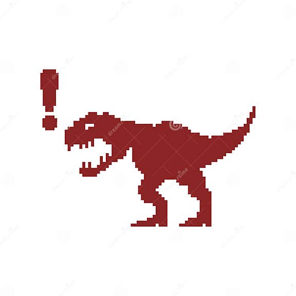 Pixel t rex dinosaur stock vector. Illustration of game - 352754968