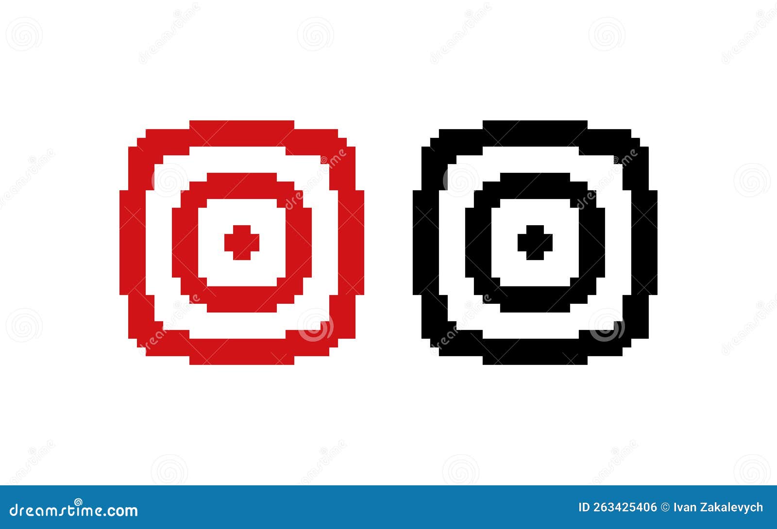 Pixel Target Icon. Achieving Bussines Goals Illustration Symbol Stock ...