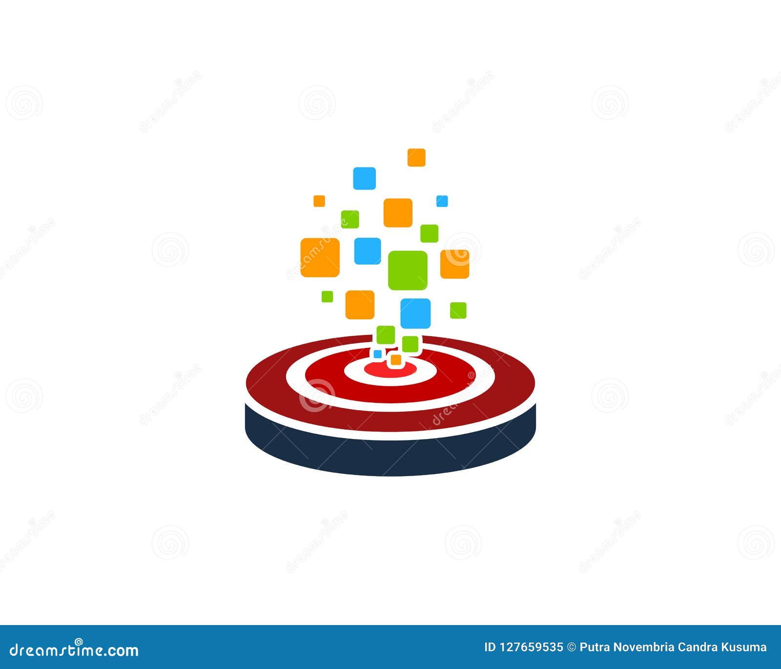 Pixel Target Logo Icon Design Cartoon Vector | CartoonDealer.com #127659527
