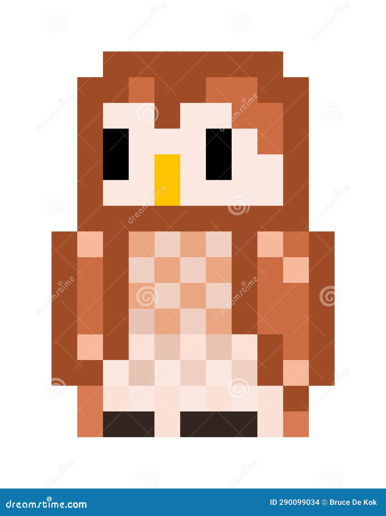 Pixel Tawny or Brown Owl - Isolated 8 Bit Vector Stock Vector ...
