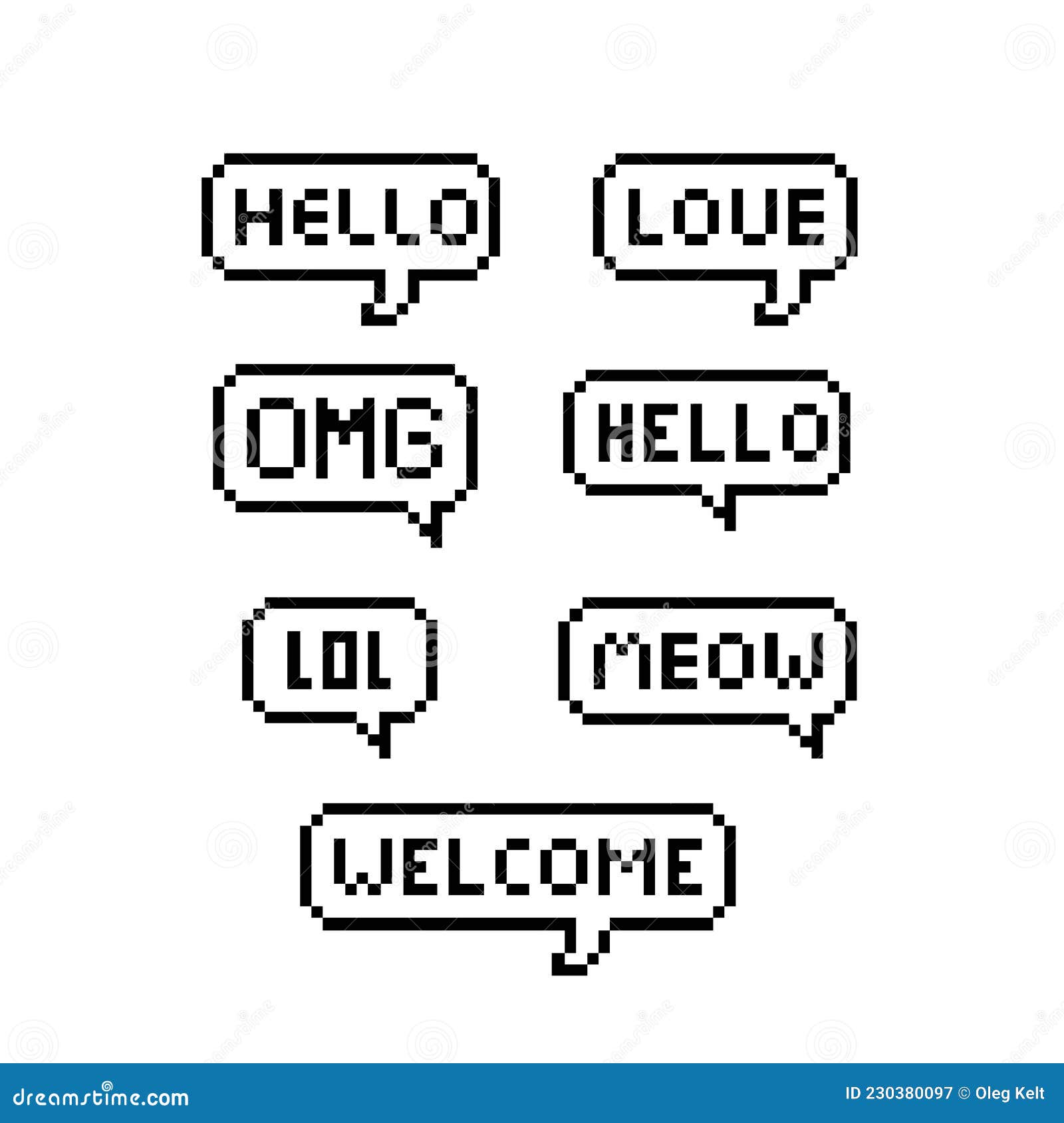 Pixel Text Bubble. Pixel Art Speech Bubble on White Background Stock ... Pixel Text Bubble. Pixel Art Speech Bubble on White Background Stock ...